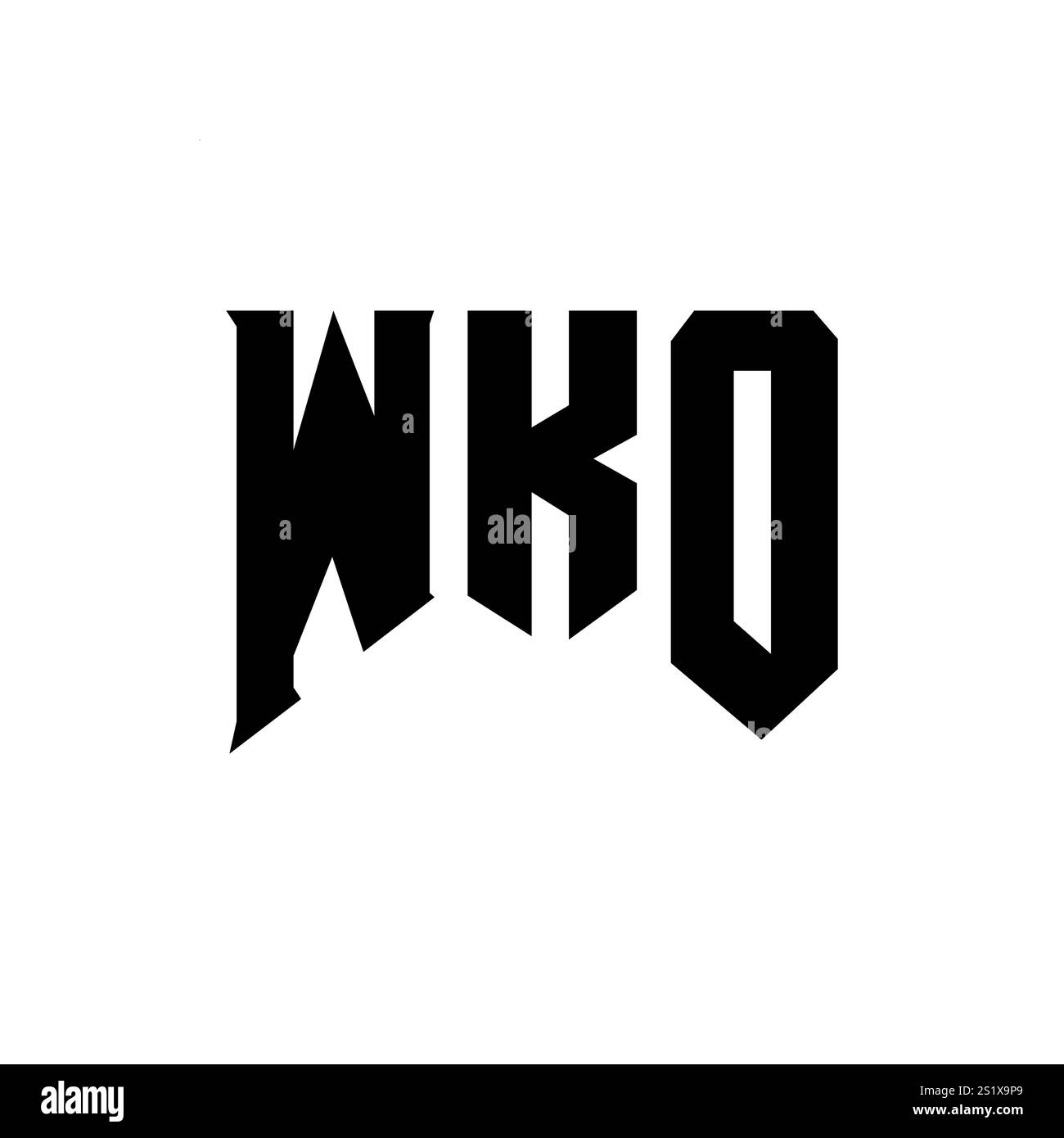 WKO letter logo design for technology company. WKO logo design black ...