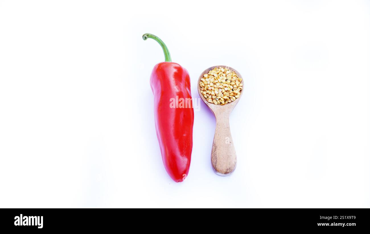 Chili pepper isolated. Chilli top view on white background. Whole and ...