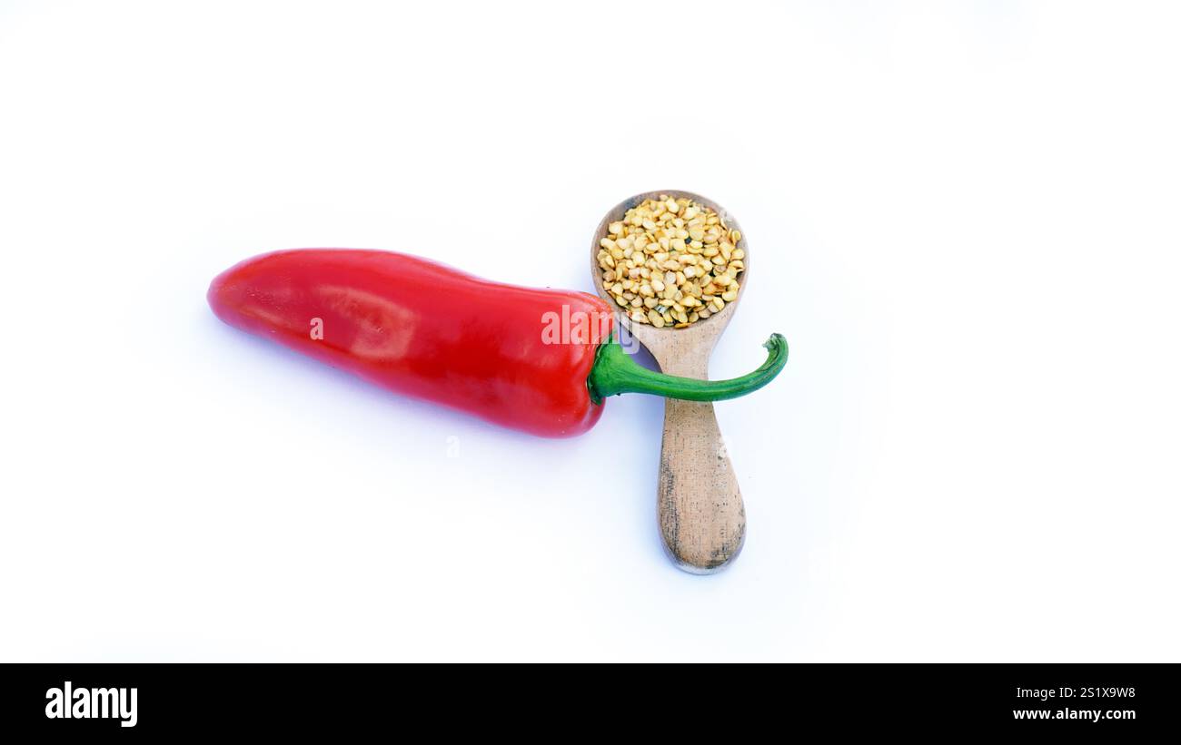 Chili pepper isolated. Chilli top view on white background. Whole and ...