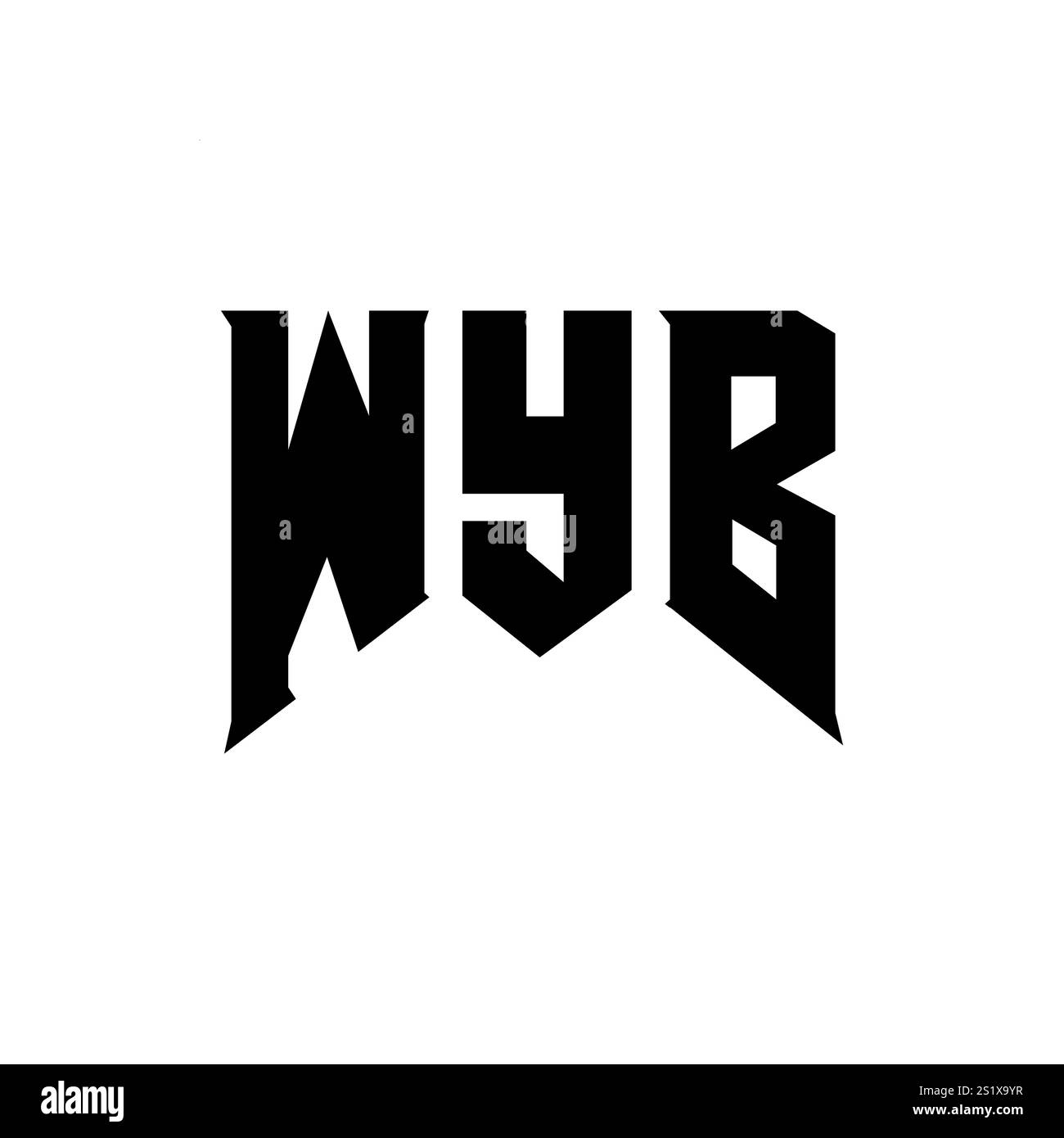 WYB letter logo design for technology company. WYB logo design black ...