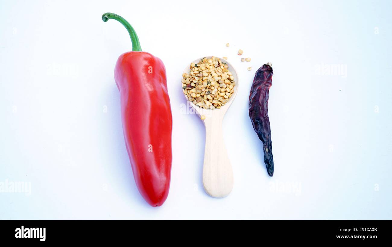 Chili pepper isolated. Chilli top view on white background. Whole and ...