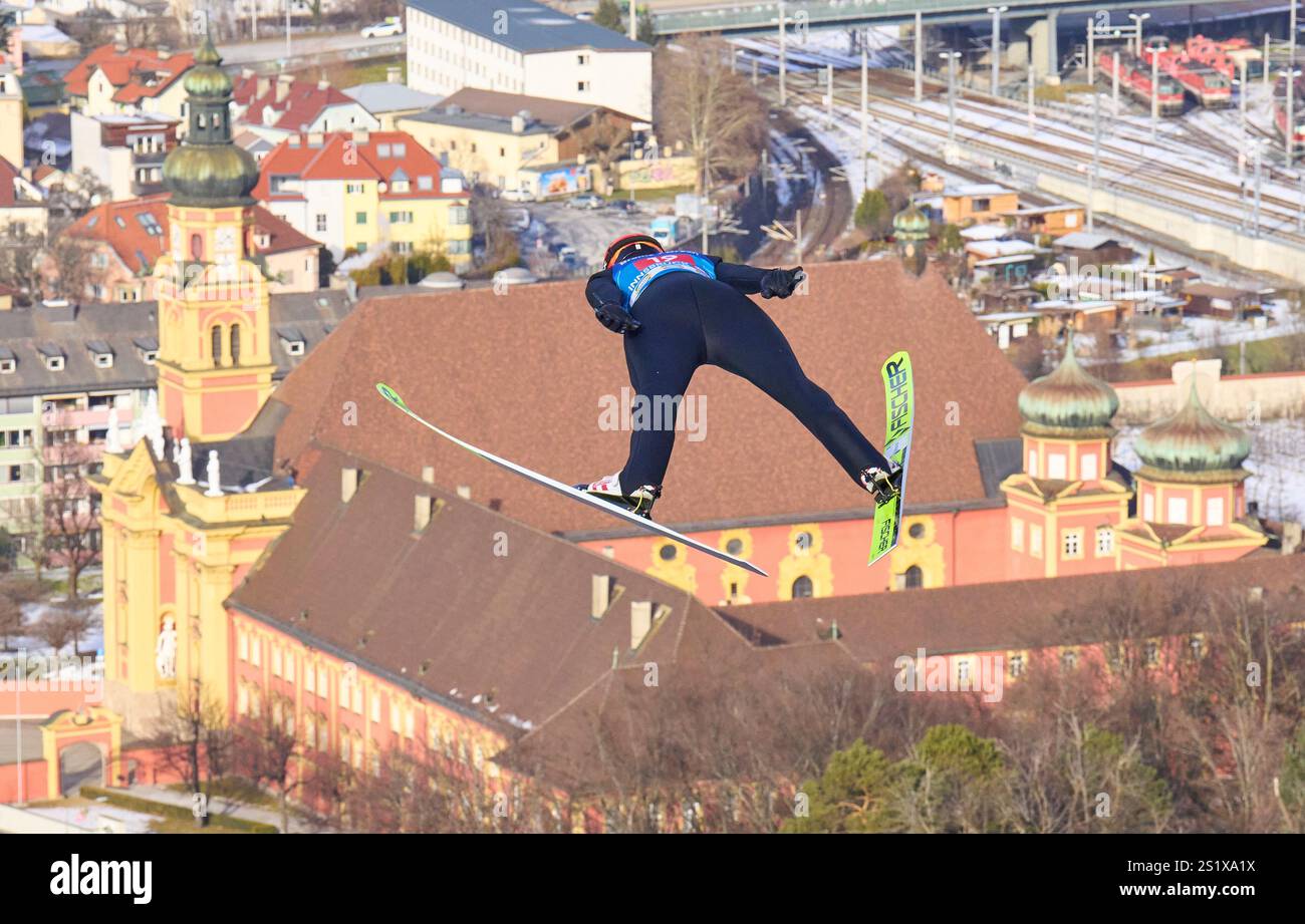 Innsbruck, Austria. 04th Jan, 2025. Karl GEIGER, GER in flight action ...