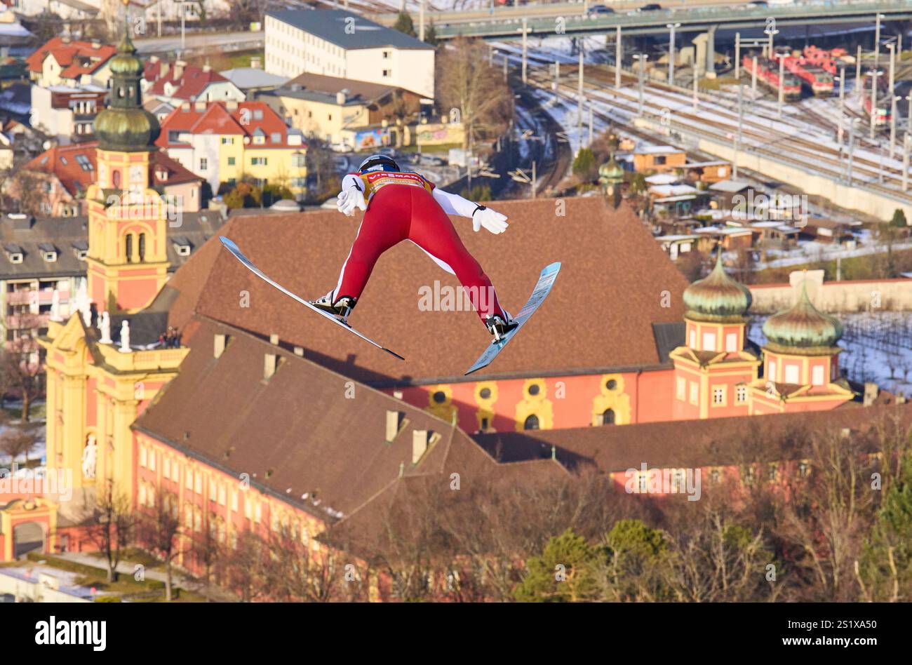 Innsbruck, Austria. 04th Jan, 2025. Daniel Tschofenig, AUT in flight ...