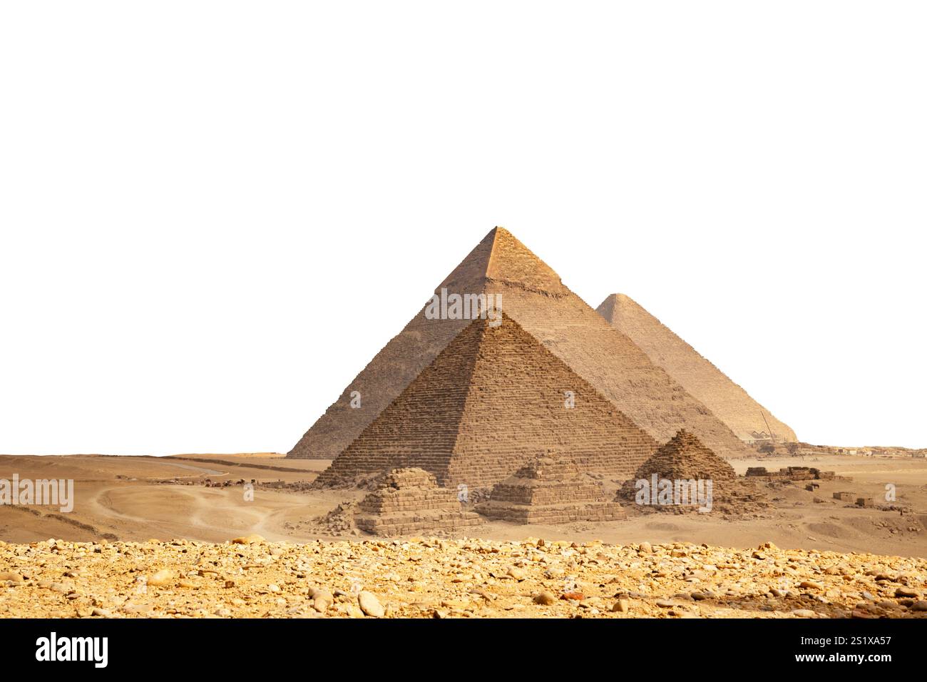 Egypt. Cairo - Giza. General view of pyramids from the Giza Plateau ...