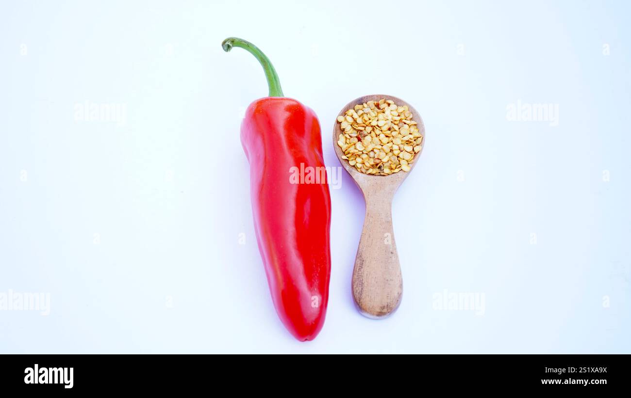 Chili pepper isolated. Chilli top view on white background. Whole and ...