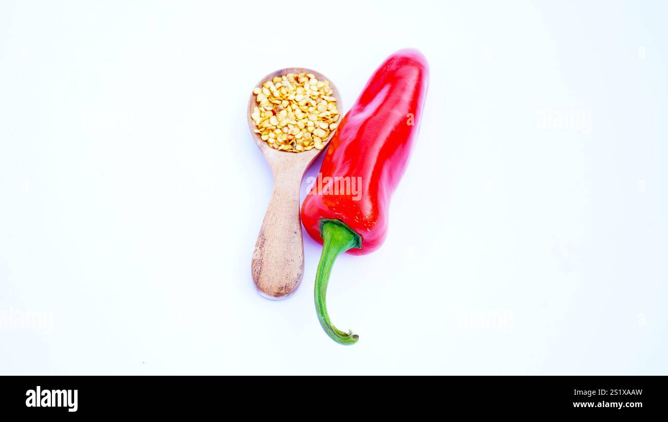 Chili pepper isolated. Chilli top view on white background. Whole and ...