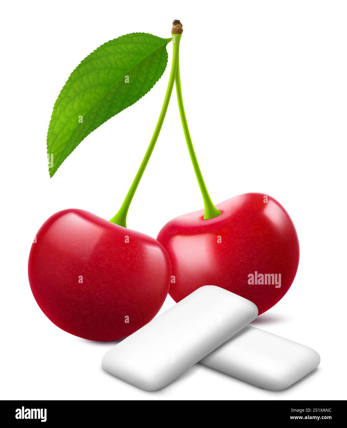 Bubble gum with an cherry flavor. Pads of bubble gum spearmint for ...