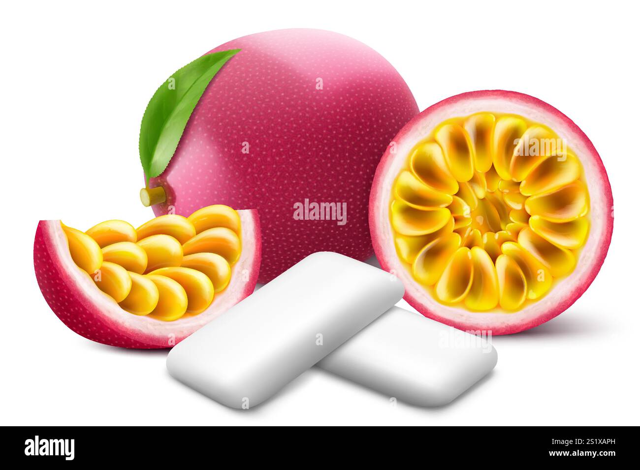 Bubble gum with an passion fruit flavor. Pads of bubble gum spearmint ...