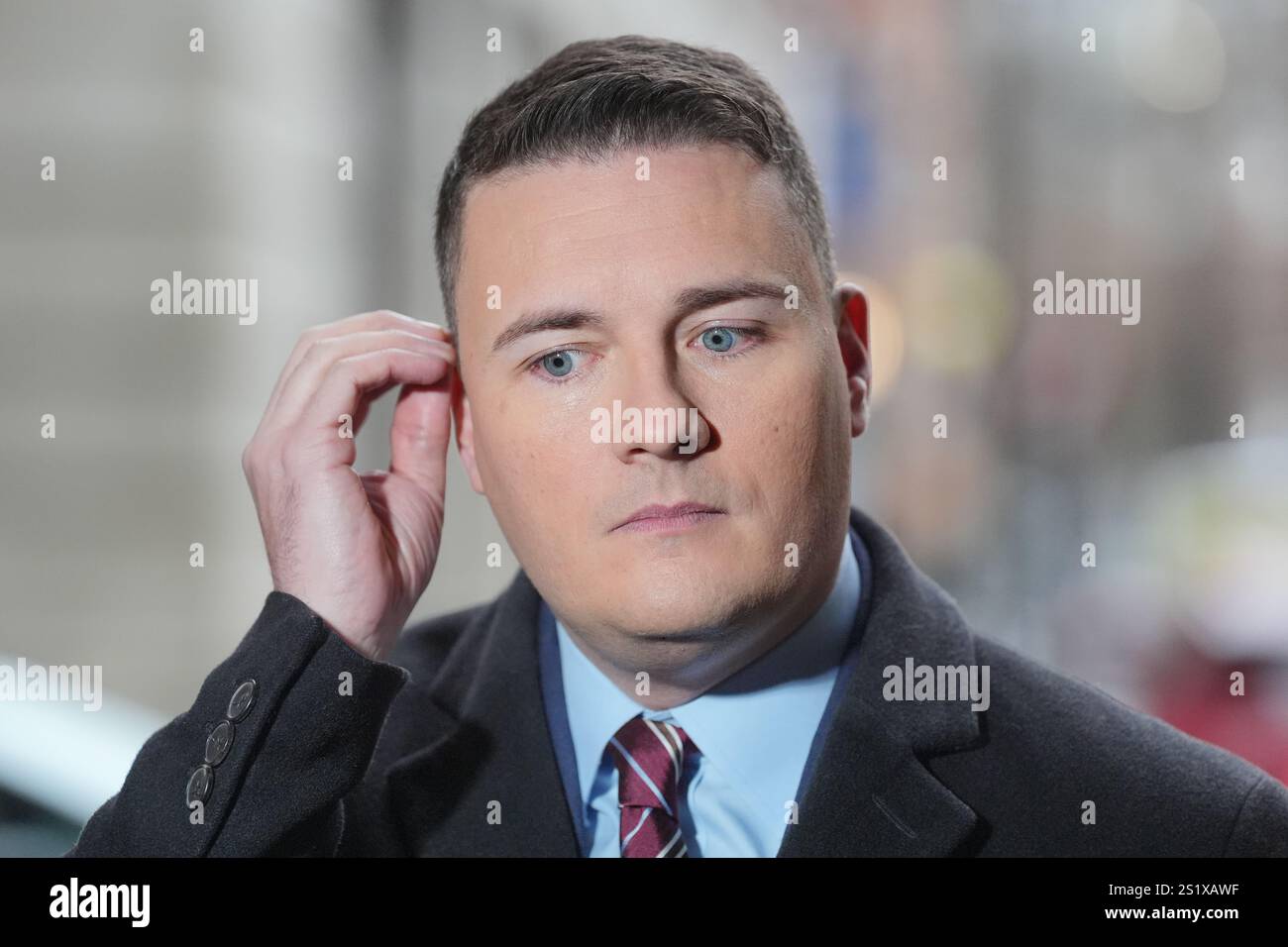 Health Secretary Wes Streeting speaks to the media outside BBC ...