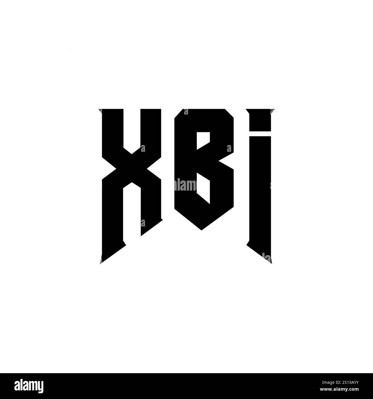 XBI letter logo design for technology company. XBI logo design black and white color combination ...