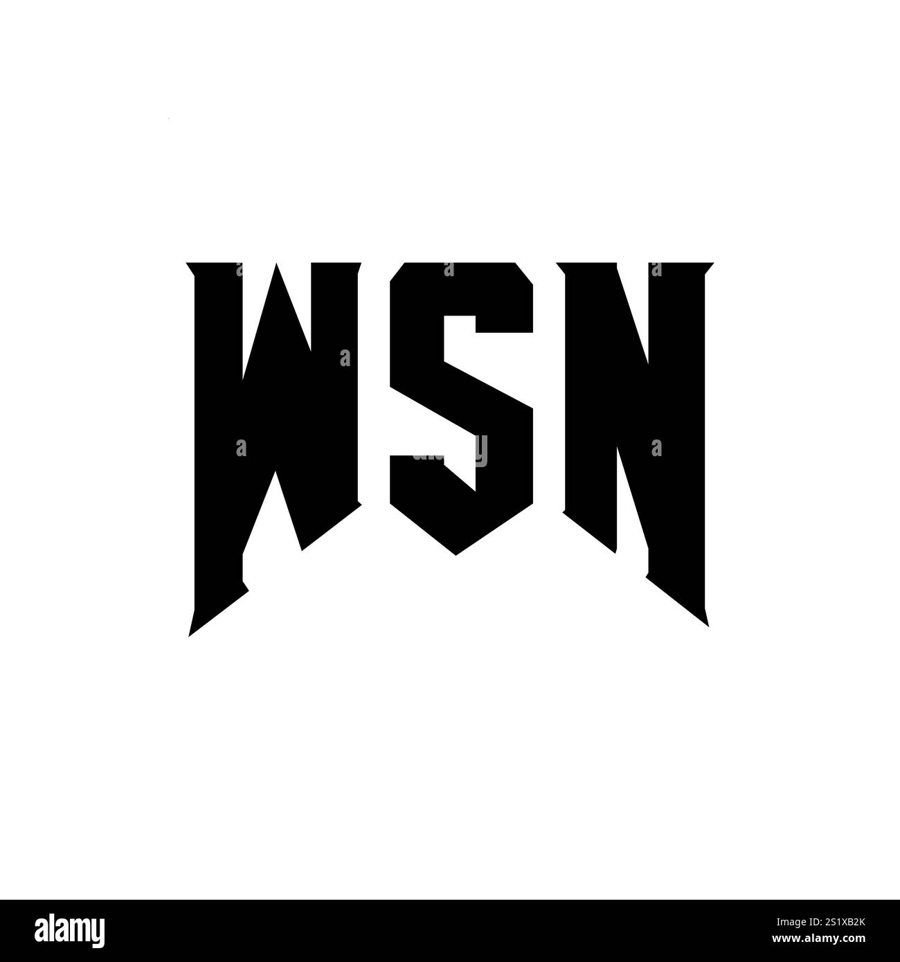 WSN letter logo design for technology company. WSN logo design black ...