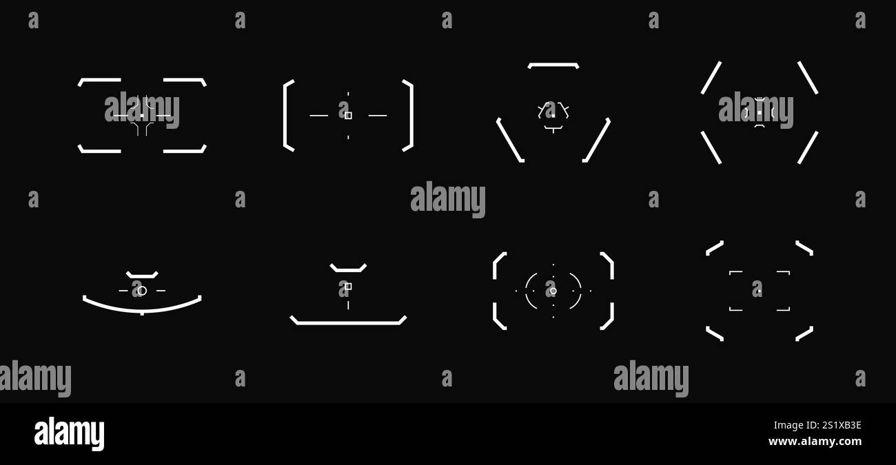 Futuristic Cyberpunk Sights and Targets Design Pack Stock Vector Image ...