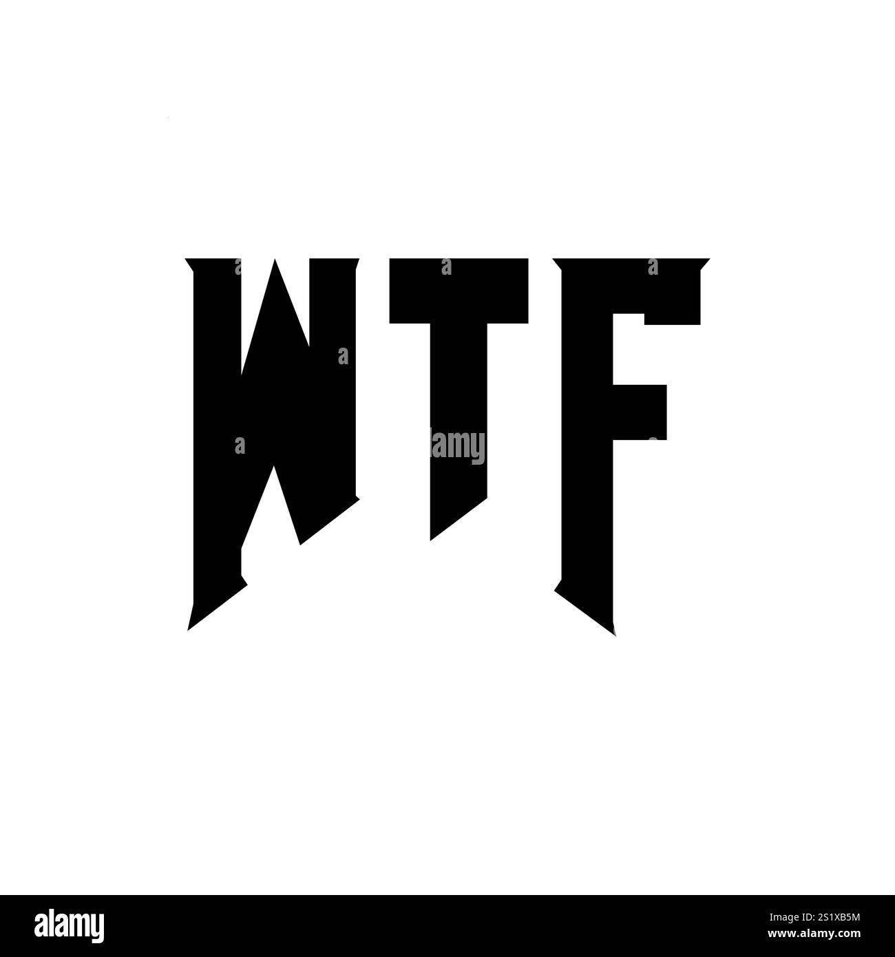 WTF letter logo design for technology company. WTF logo design black and white color combination ...