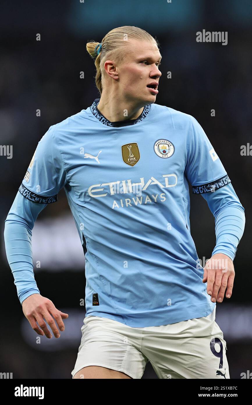 Manchester, UK. 04th Jan, 2025. Erling Haaland of Manchester City ...