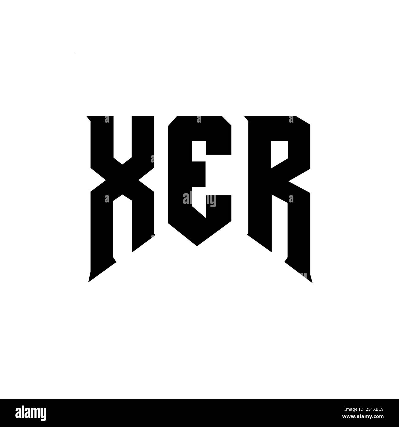XER letter logo design for technology company. XER logo design black and white color combination ...