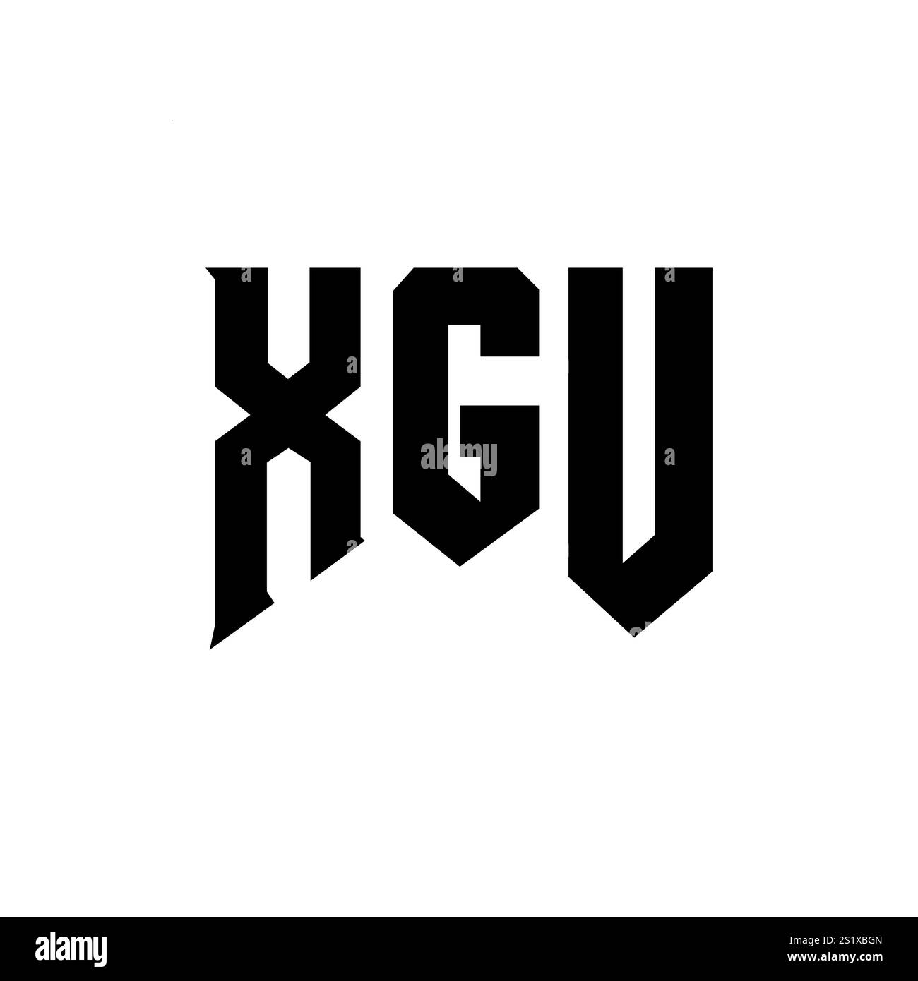 XGU letter logo design for technology company. XGU logo design black and white color combination ...