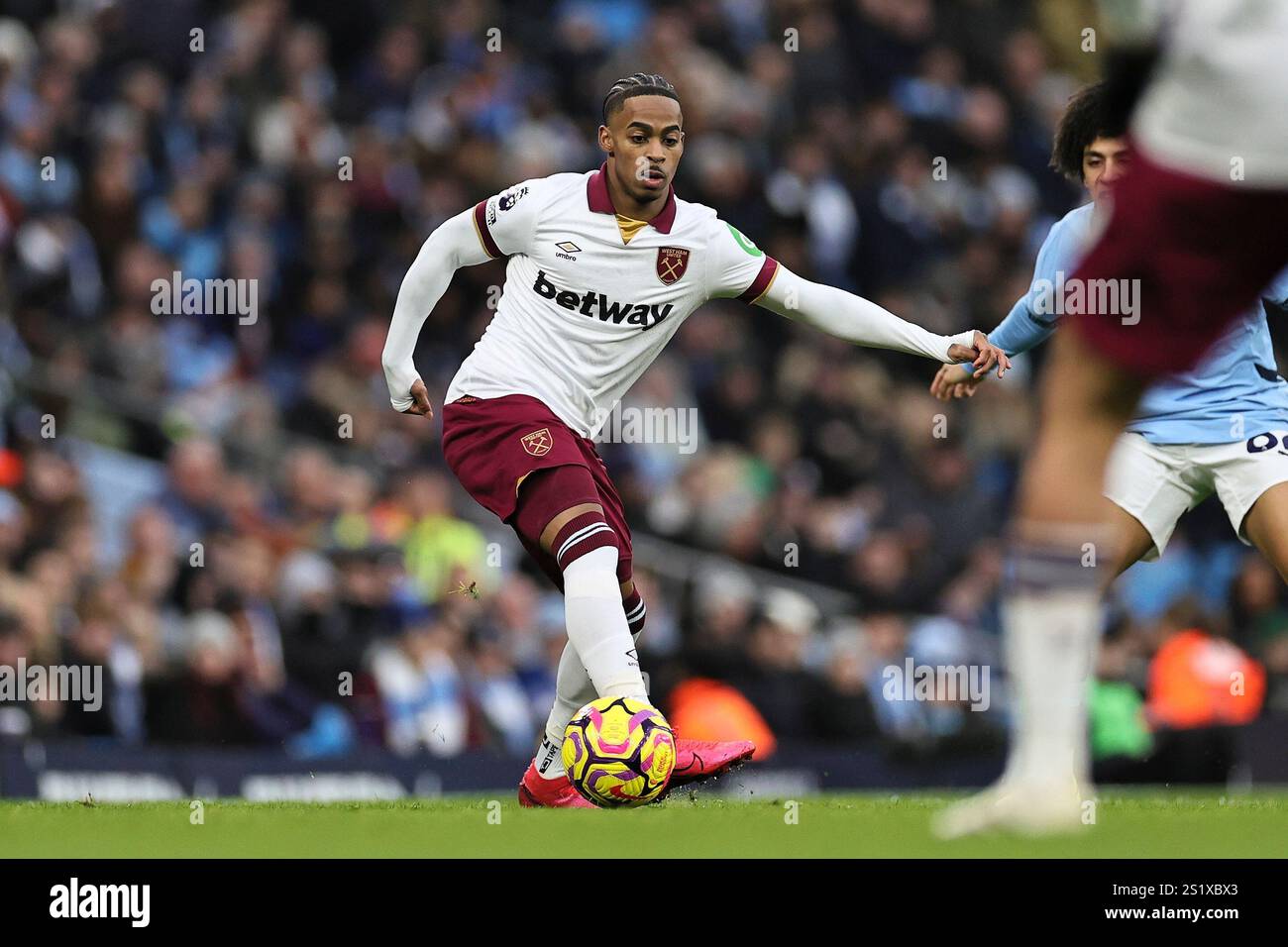 Manchester, UK. 04th Jan, 2025. Crysencio Summerville of West Ham ...