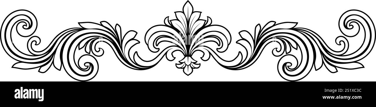 Filigree Crest Heraldic Motif Pattern Divider Stock Vector Image & Art ...