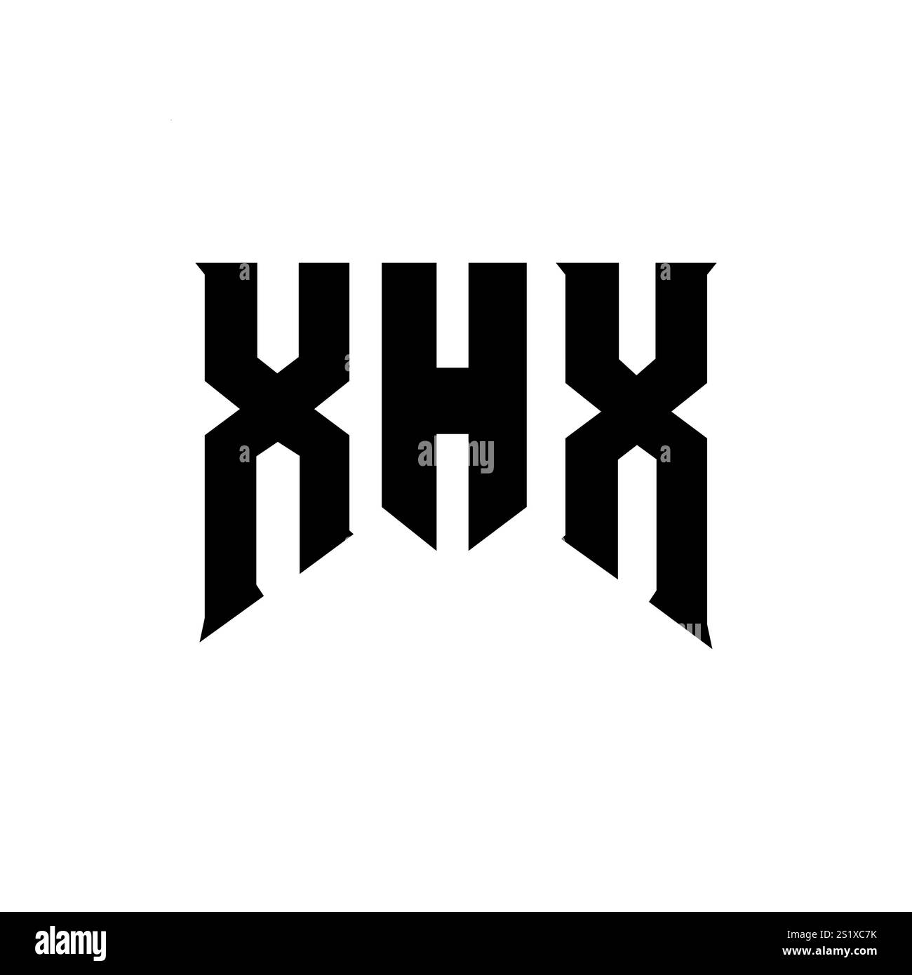 XHX letter logo design for technology company. XHX logo design black ...