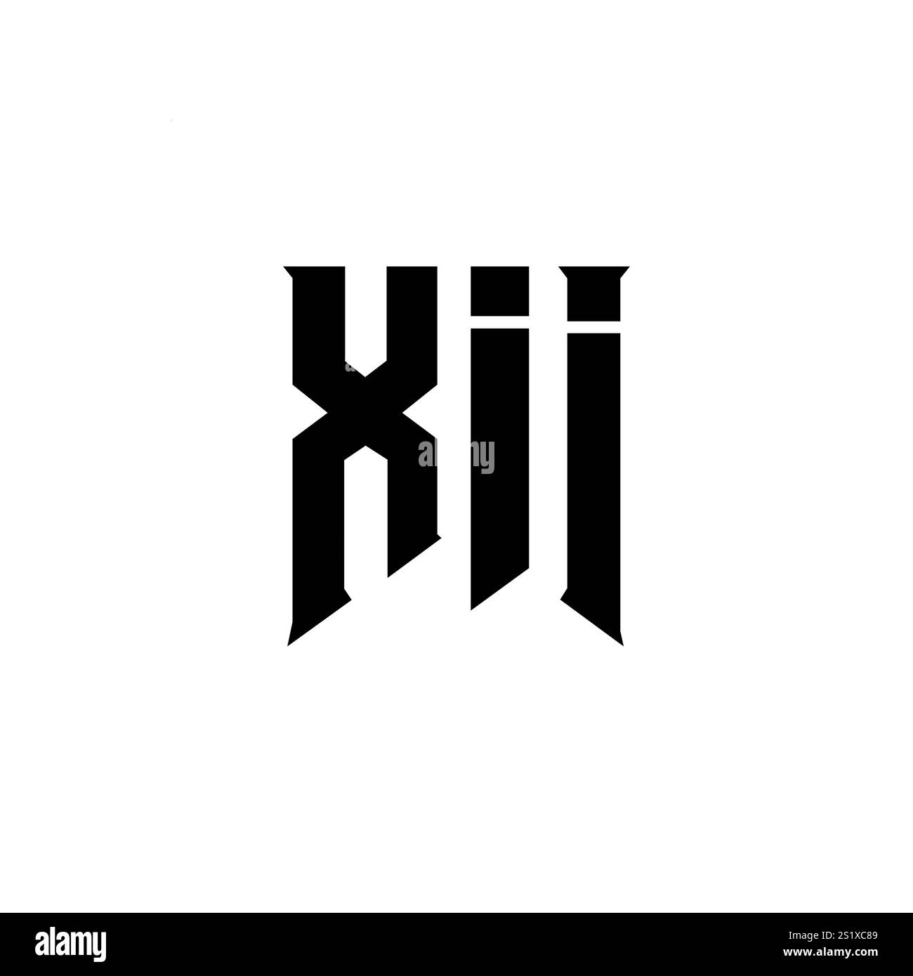 XII letter logo design for technology company. XII logo design black ...