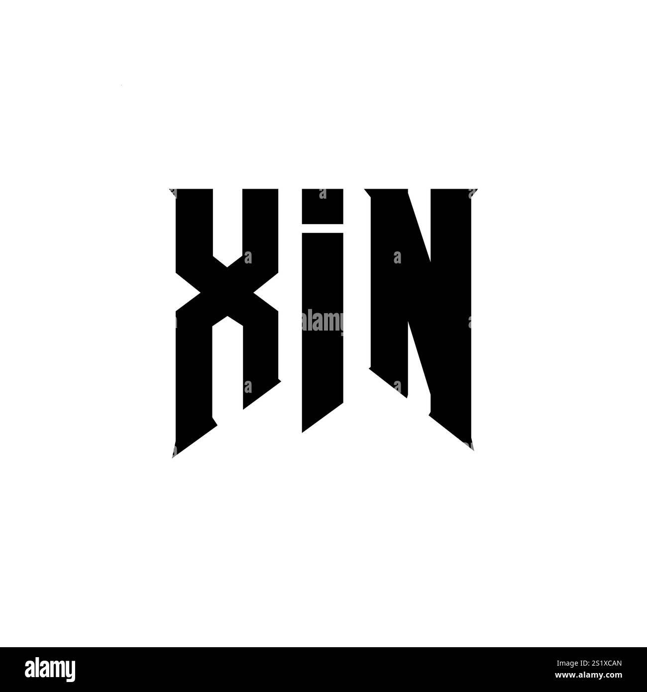 XIN letter logo design for technology company. XIN logo design black ...