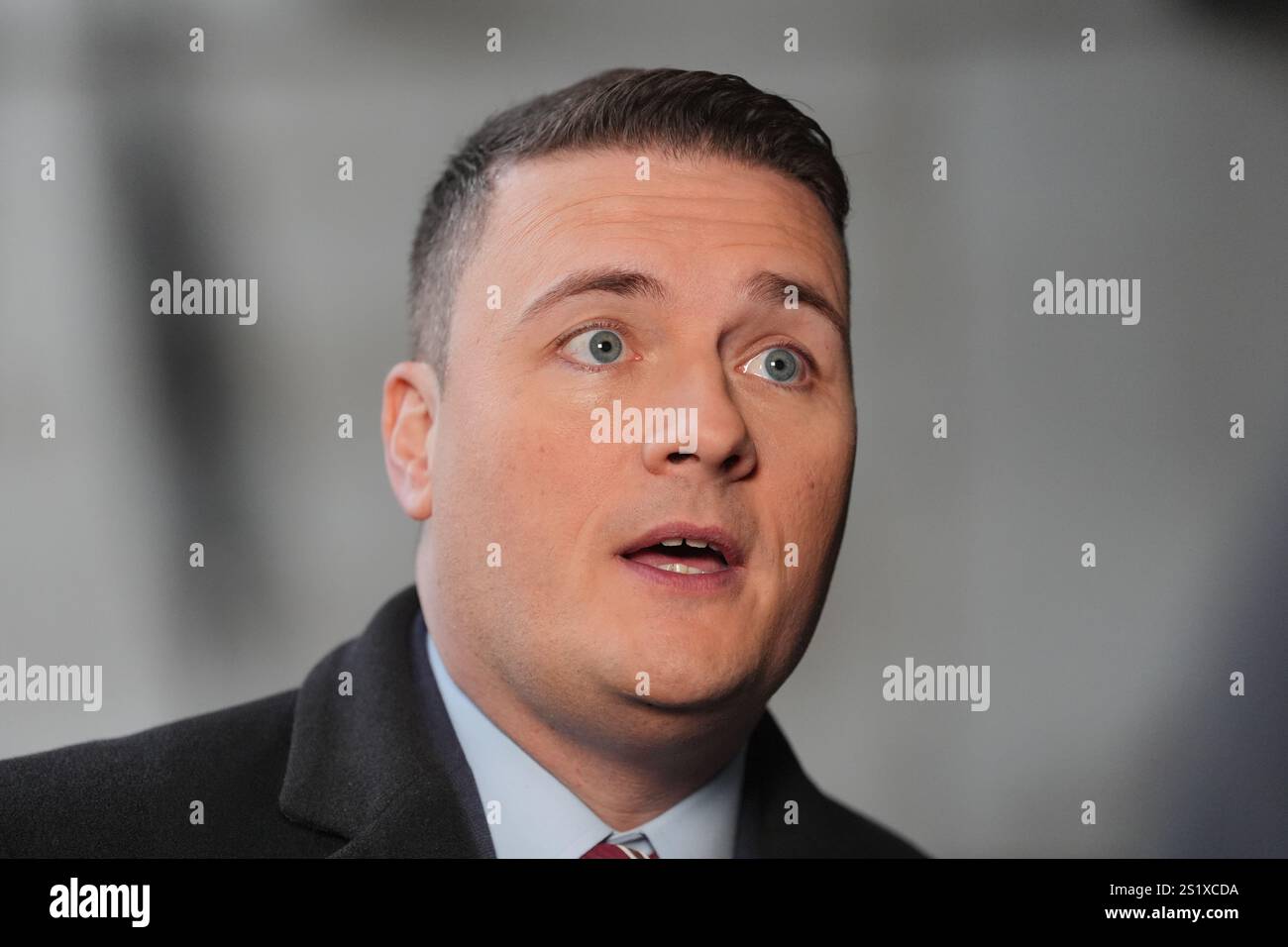 Health Secretary Wes Streeting speaks to the media outside BBC ...