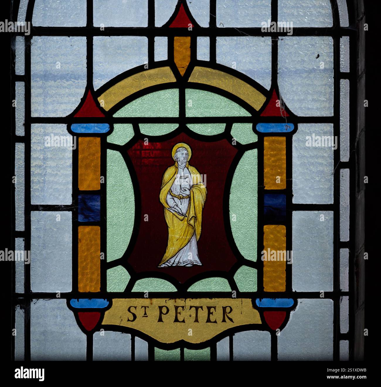 Saint Peter stained glass, St. Paul’s Church, Blackheath, West Midlands ...