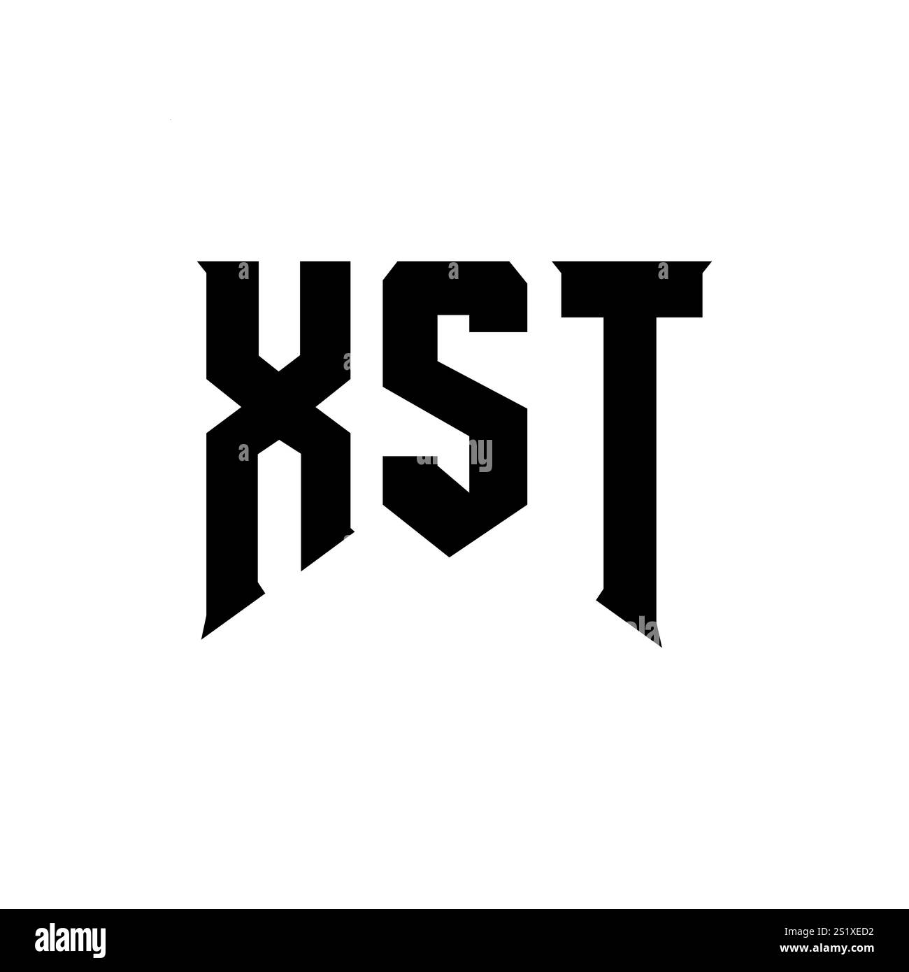 XST letter logo design for technology company. XST logo design black and white color combination ...