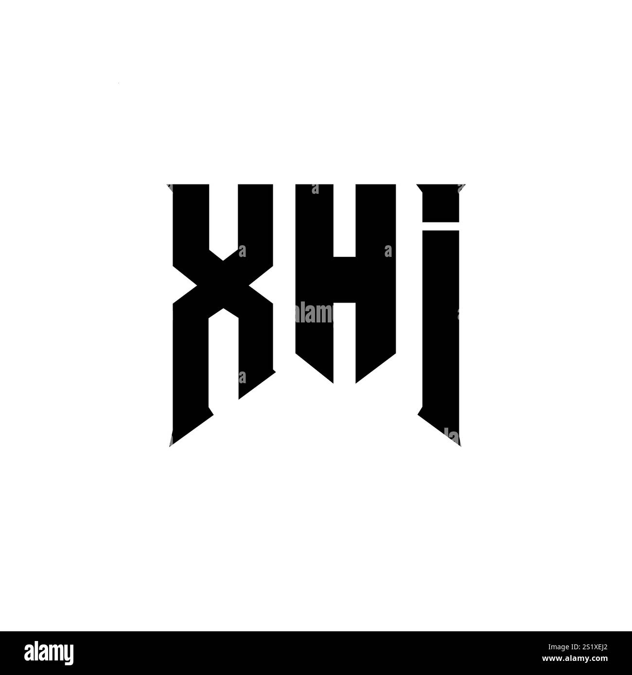 XHI letter logo design for technology company. XHI logo design black ...
