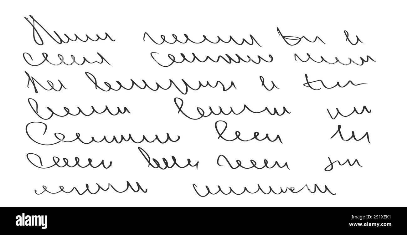 Handwritten Scribble Letter Freehand Text Note Unreadable Doodle