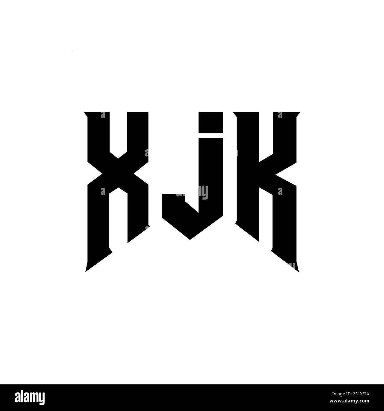 XJK letter logo design for technology company. XJK logo design black and white color combination ...