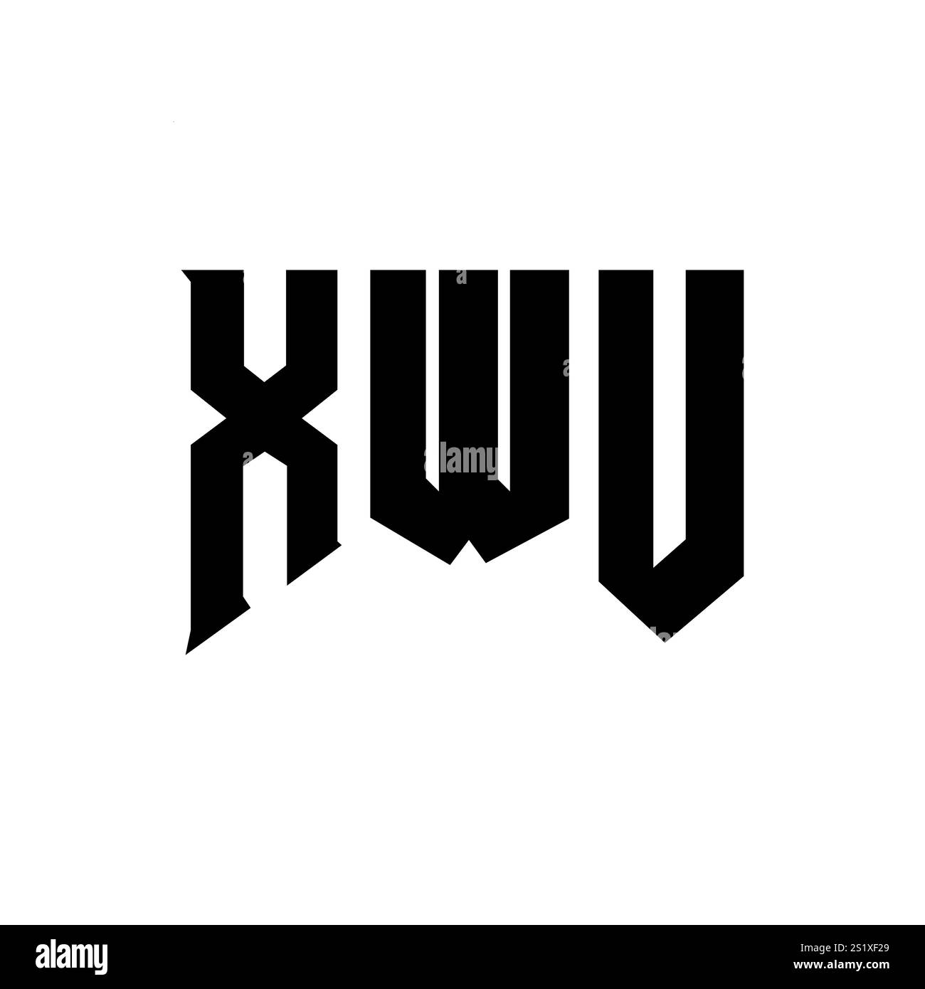 XWU letter logo design for technology company. XWU logo design black and white color combination ...
