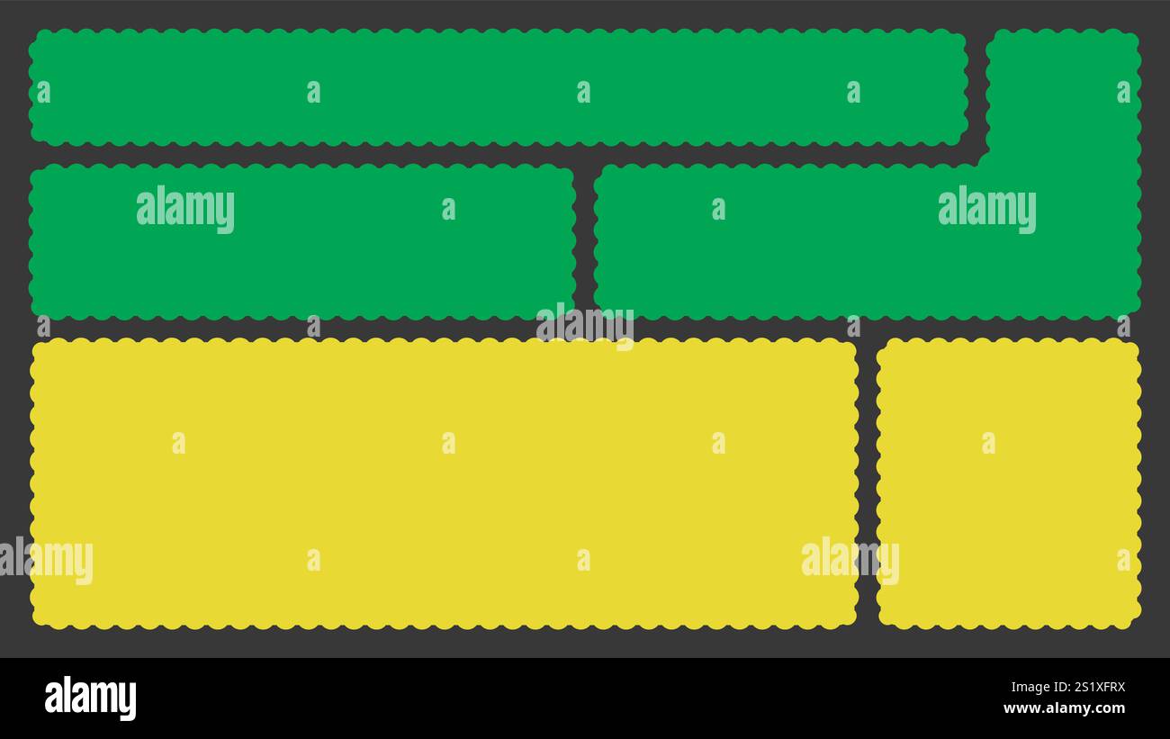 Scallop edged frame template. Bento collage grid shapes. Geometry ...
