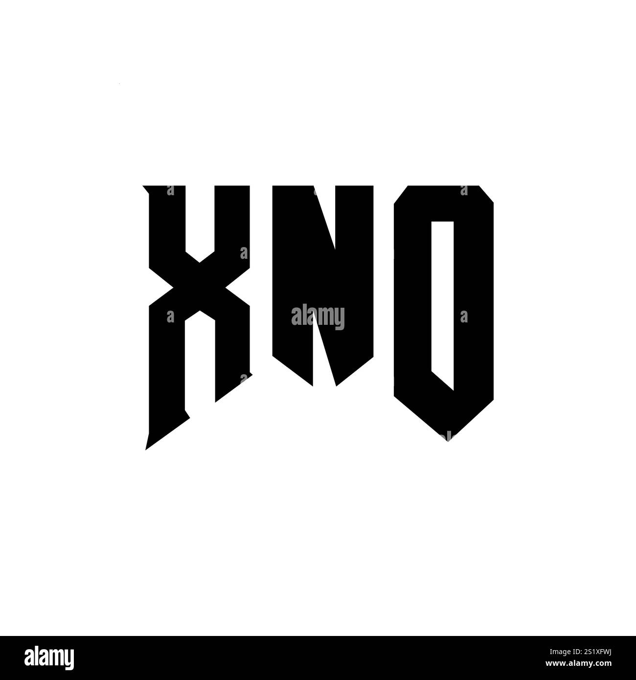 XNO letter logo design for technology company. XNO logo design black and white color combination ...