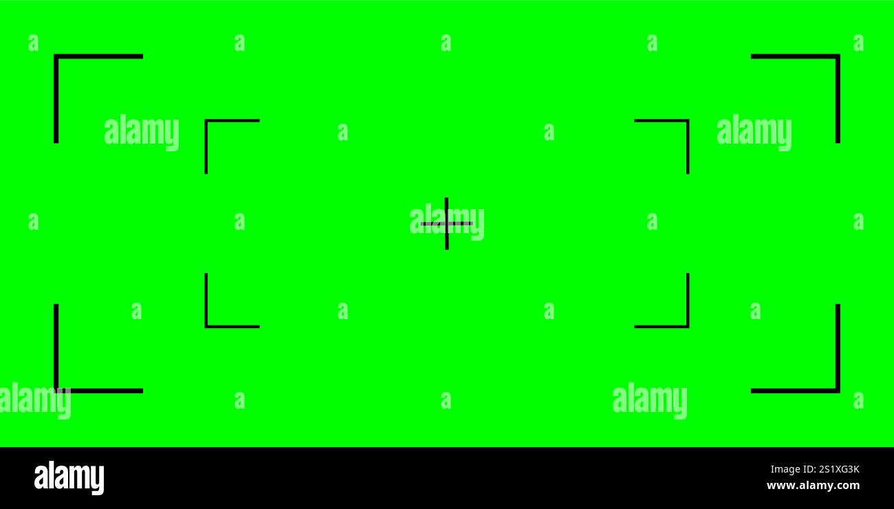 Green chroma background with motion tracking crosses. Vector template ...