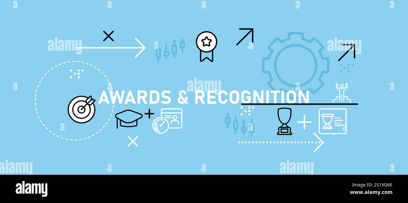 Conceptual awards recognition design featuring goal ambition respect ...