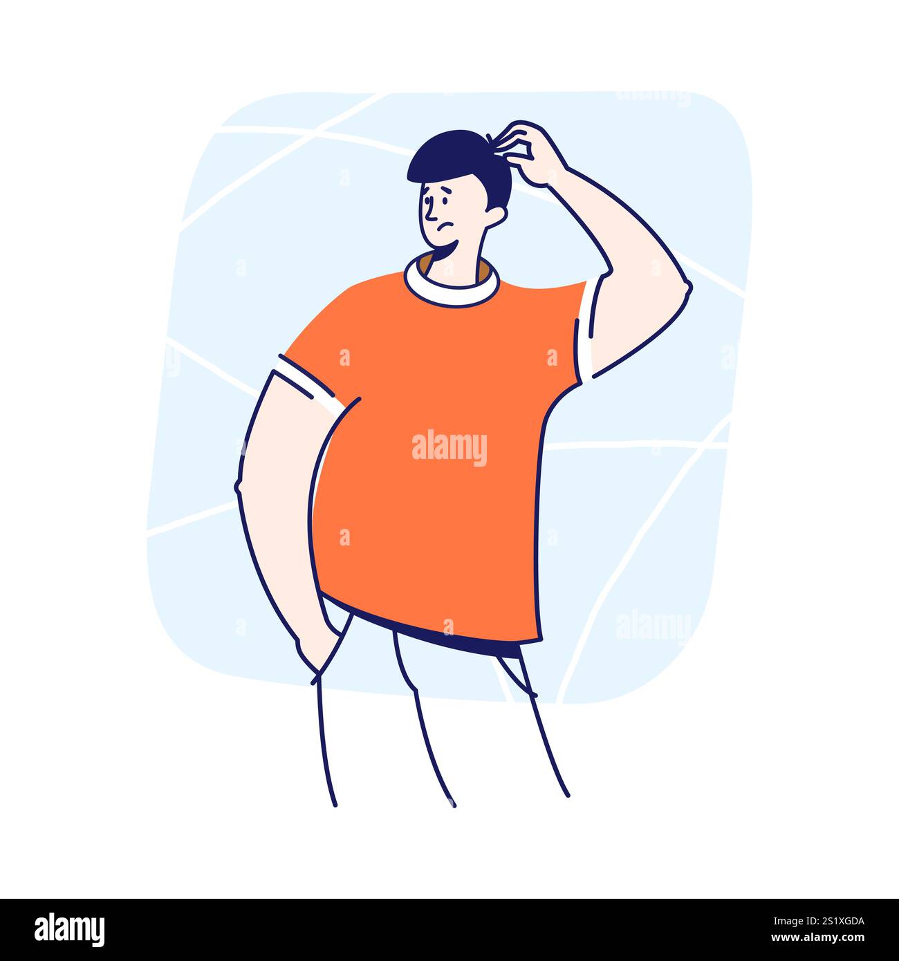 Confused person doubting, puzzeled man thinking and scratching his head ...