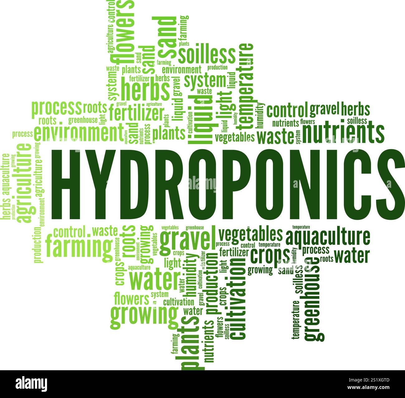 Hydroponics word cloud conceptual design isolated on white background ...