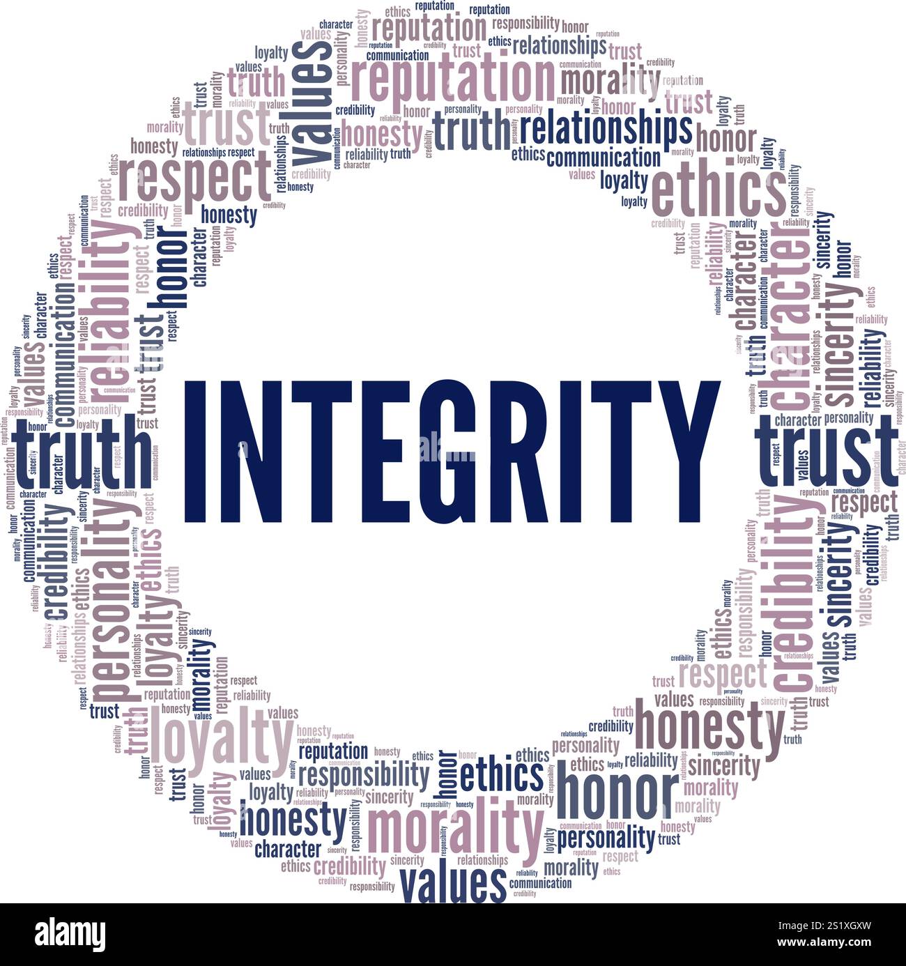 Integrity word cloud conceptual design isolated on white background ...