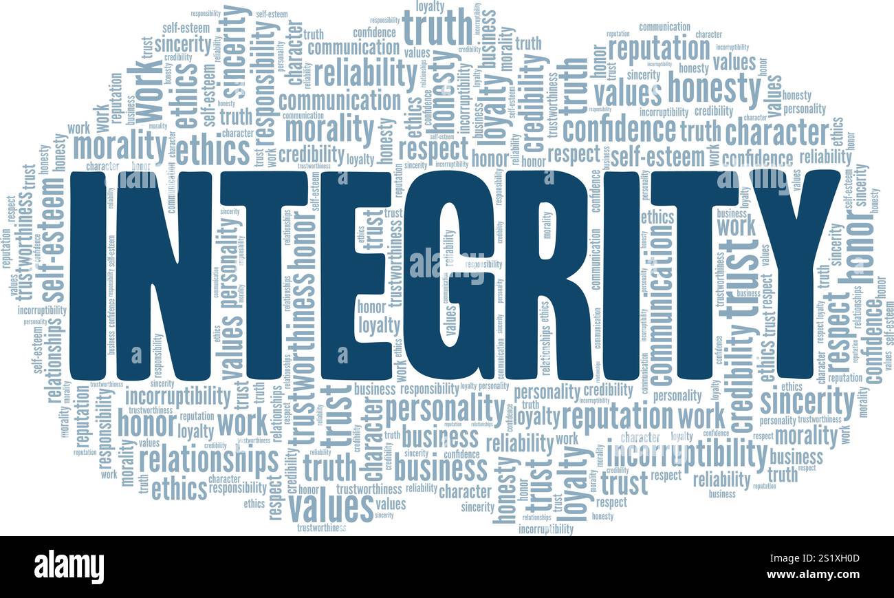 Integrity word cloud conceptual design isolated on white background ...