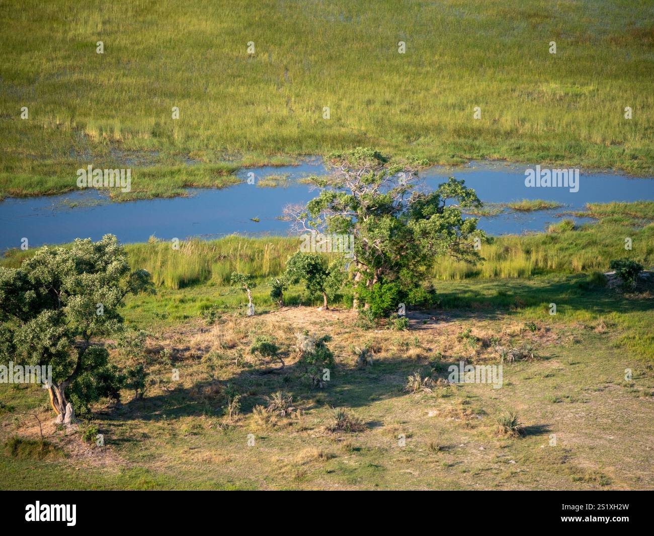 Landscape in Botswana. Flight from Maun to the Okavango Delta by ...