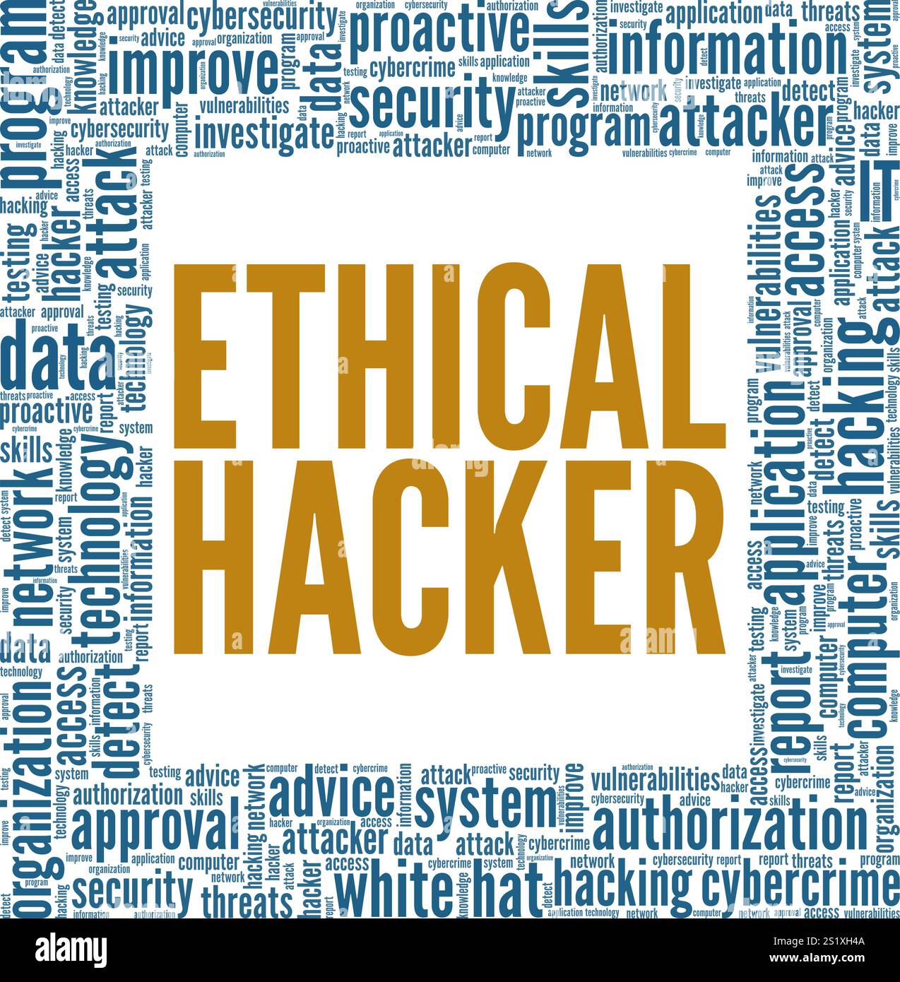 Ethical Hacker word cloud conceptual design isolated on white ...