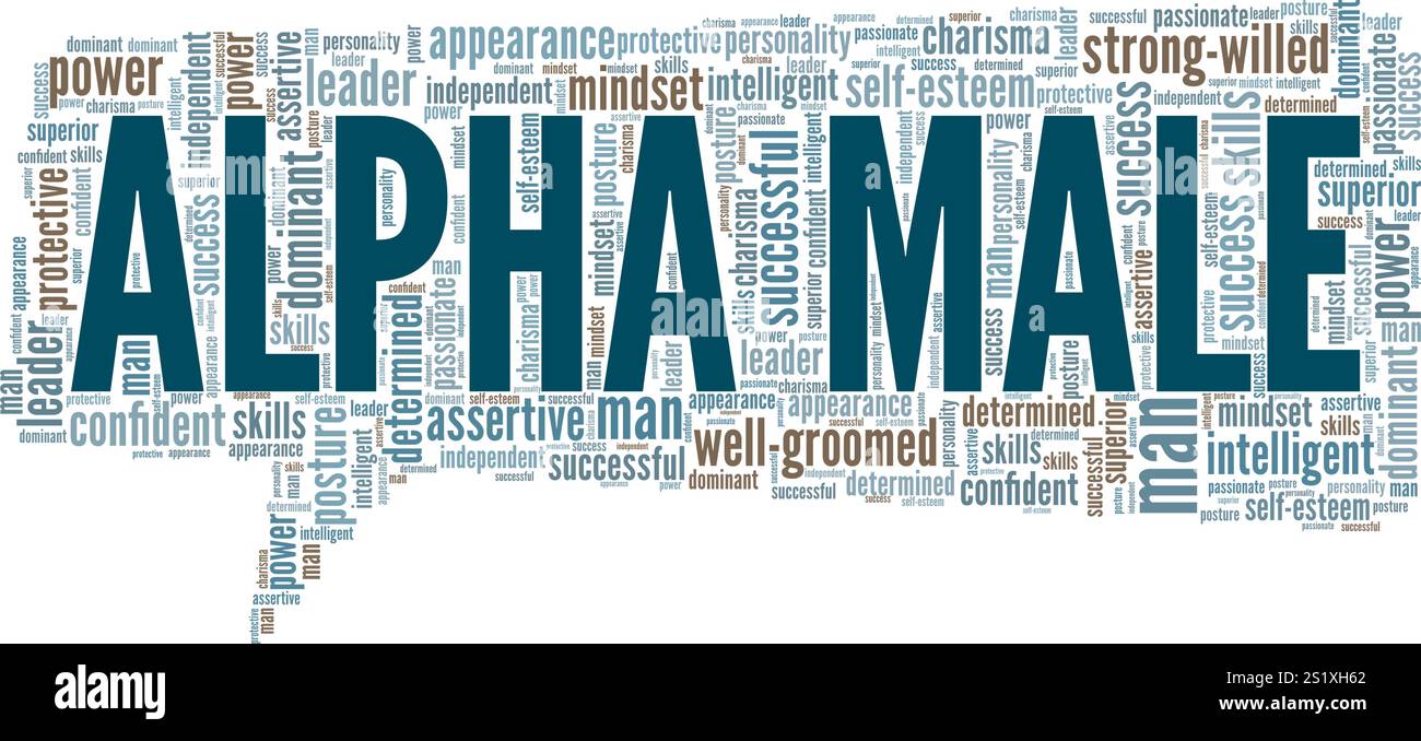 Alpha Male word cloud conceptual design isolated on white background ...