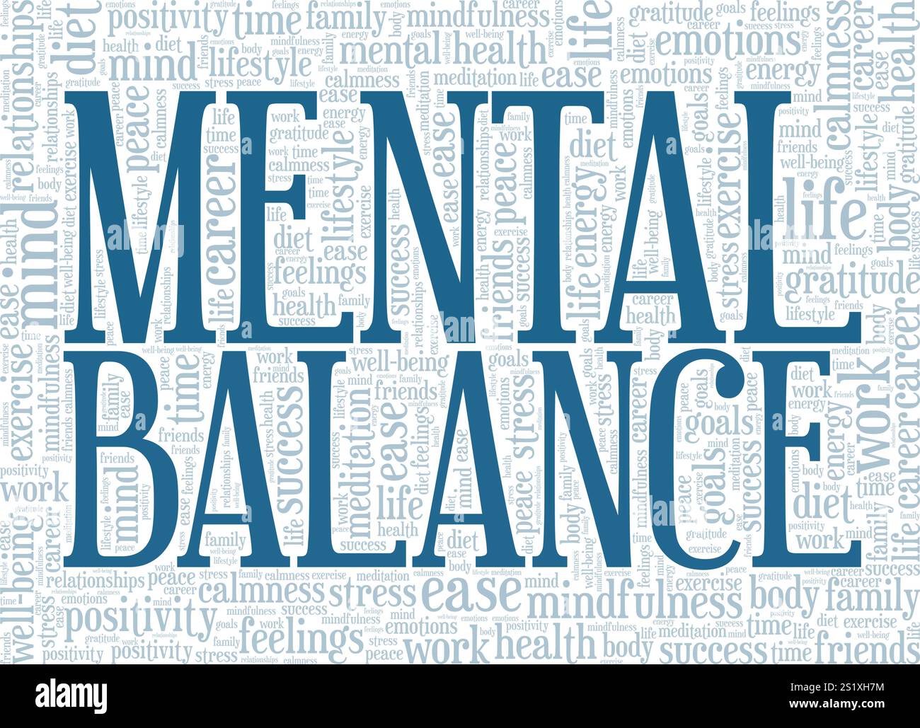 Mental Balance word cloud conceptual design isolated on white ...