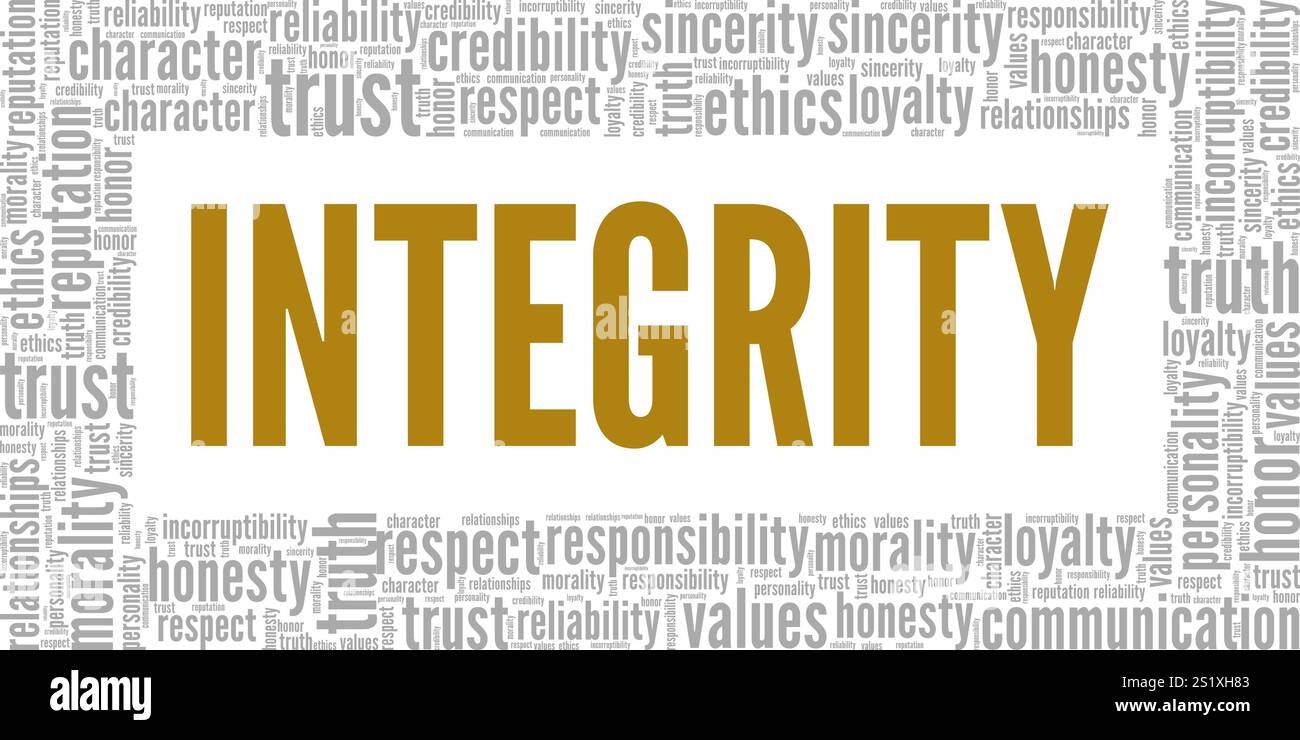 Integrity word cloud conceptual design isolated on white background ...