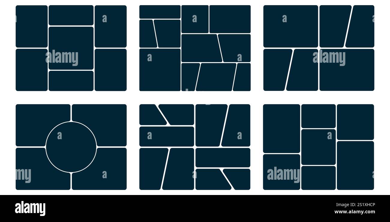 Moodboard template. Mosaic pictures collection. Gallery banner. Collage ...