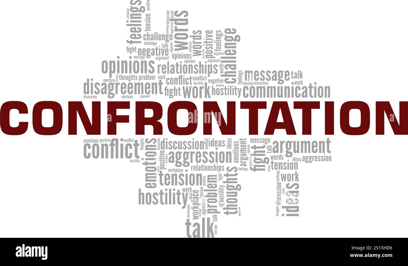 Confrontation word cloud conceptual design isolated on white background ...
