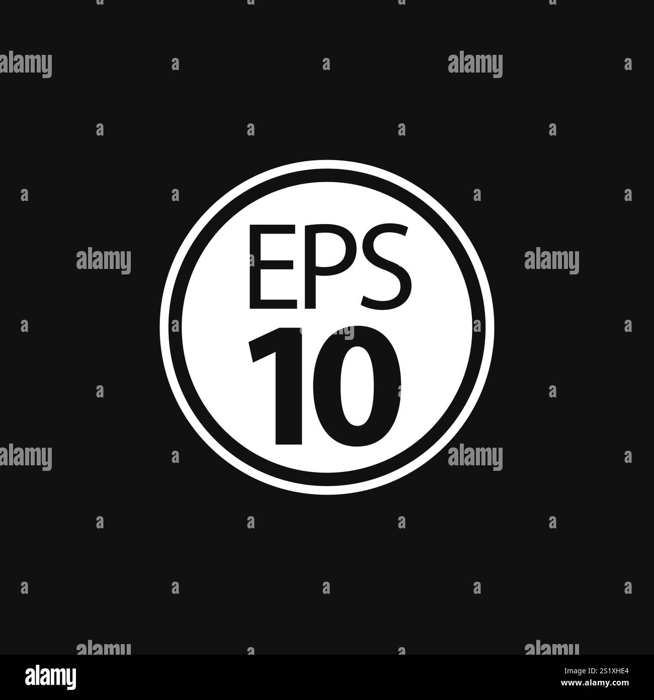 Circular badge with EPS 10 text in bold typography inside a white ...