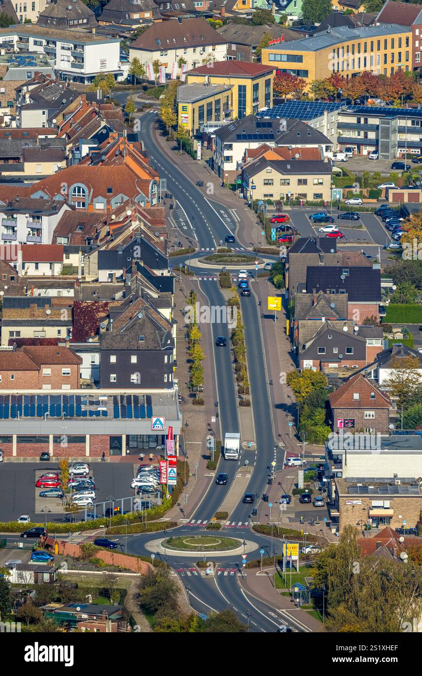 Aerial view, district road federal highway B236 and traffic circles ...