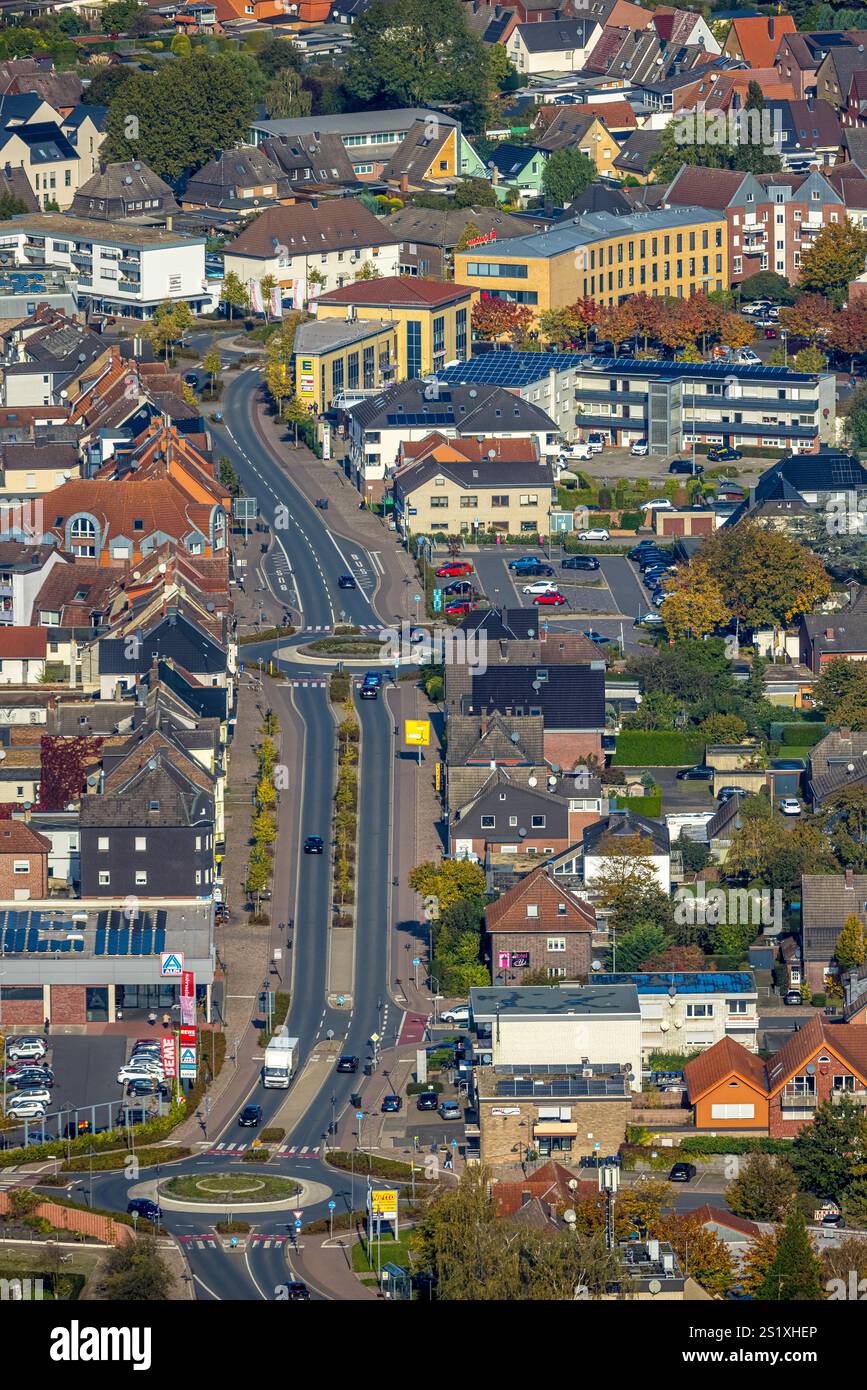 Aerial view, district road federal highway B236 and traffic circles ...